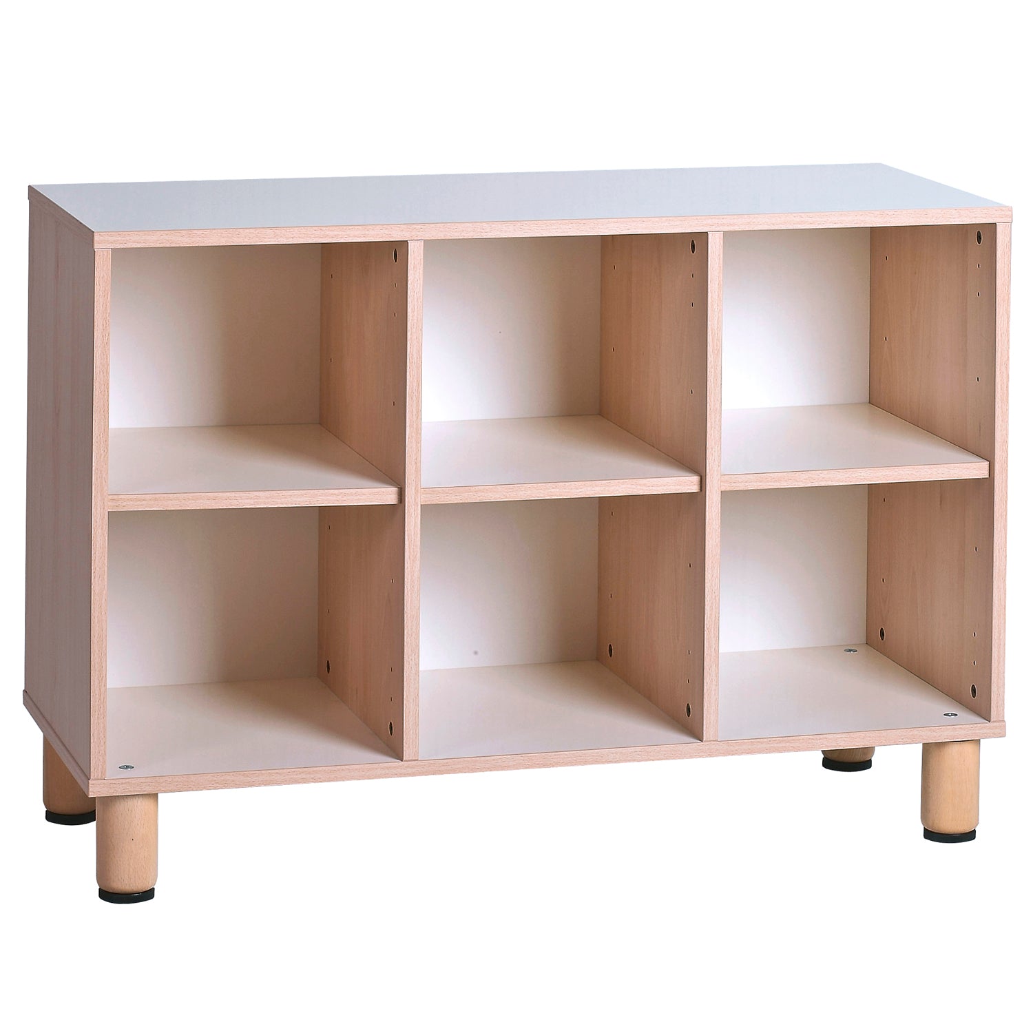 2-LAYER 6 SPACE DIVIDED CABINET 70cm H (NL) – Absorbent Minds Montessori